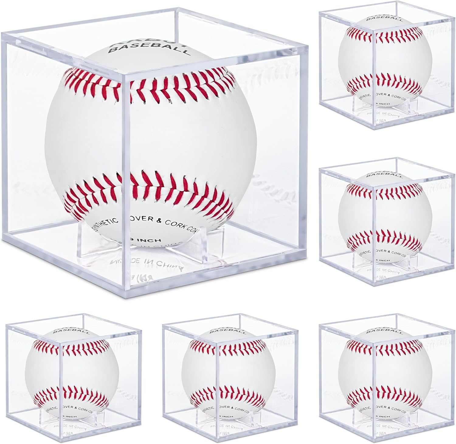 6 Pack UV Protected Acrylic Boxes for Memorabilia, Clear Display Case ...